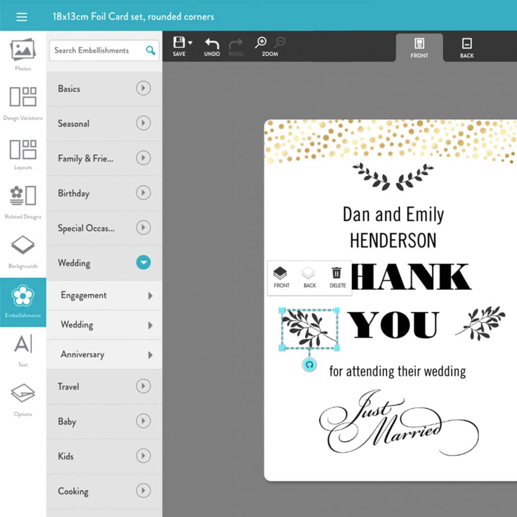 DIY Embossed Foil Invitation Card Designs | Snapfish IE