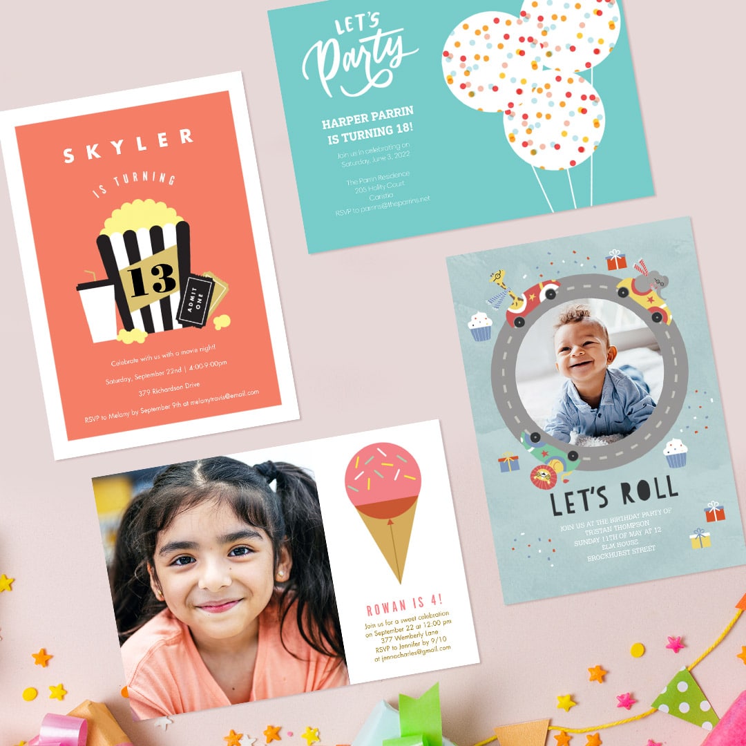 Personalise your party invitations on the app | Snapfish UK